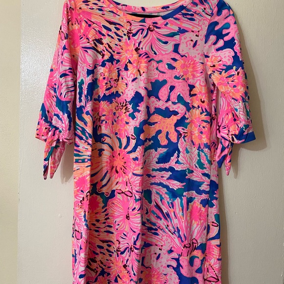 Lilly Pulitzer | Dresses | Lilly Pulitzer Blue Coral Reef W Orange And ...